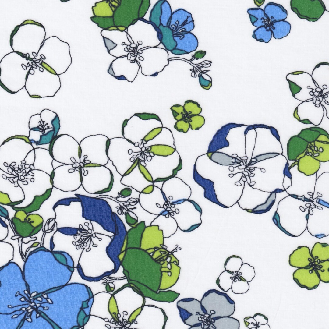 Liberty Japan Glynis Tana Lawn in Blue and Green | Rare Fabric for ...