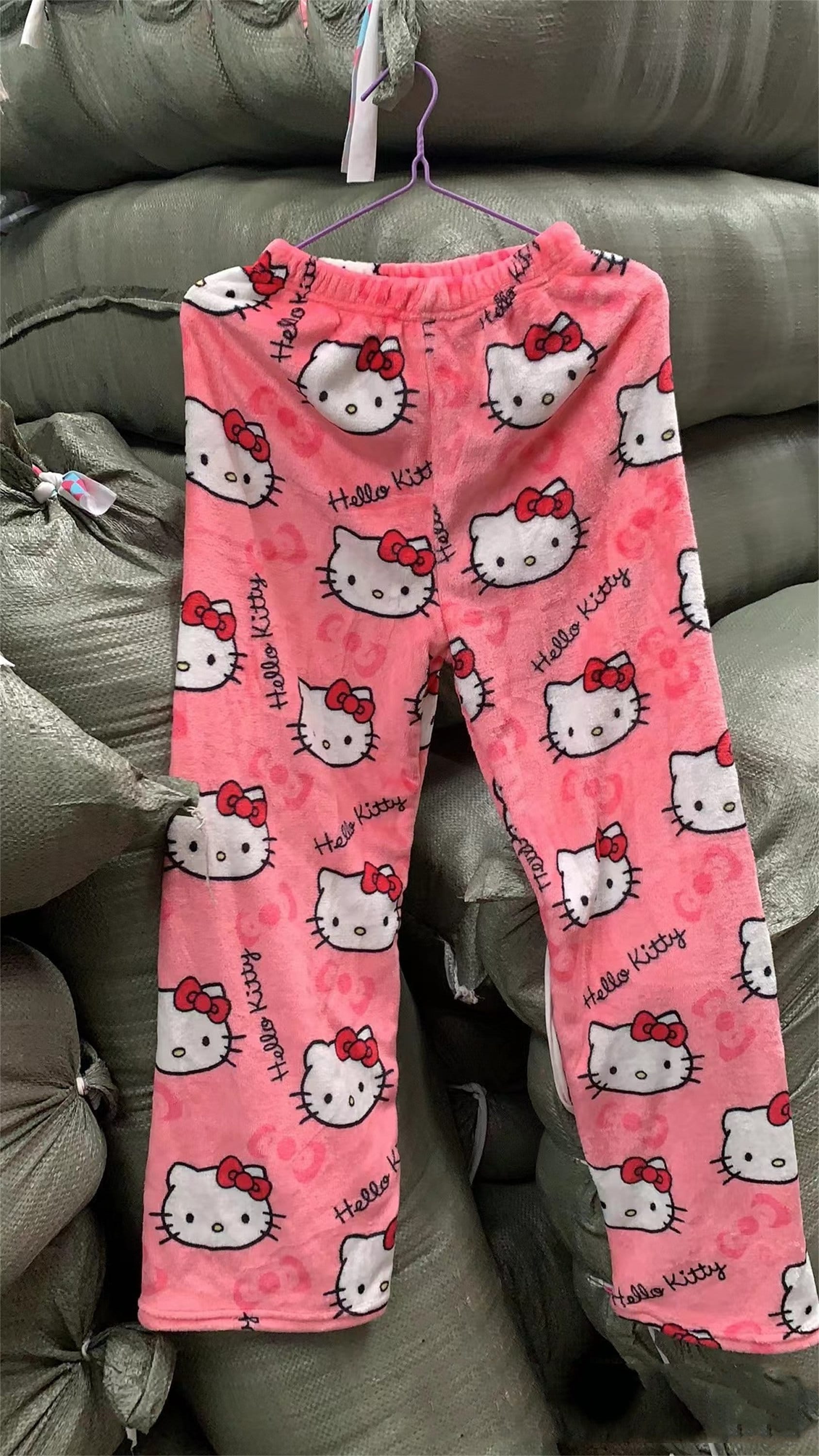 Hello Kitty Pajama Pants, Hello Kitty Cute Pajama Pants Fluffy Bottoms ...