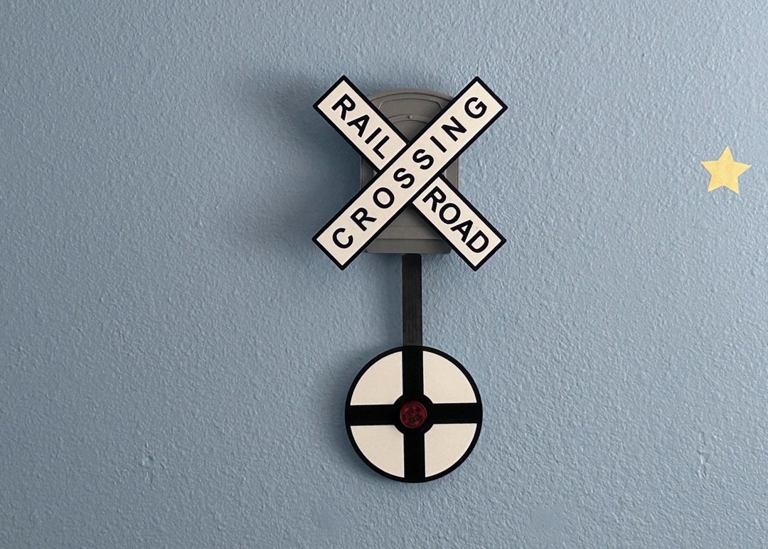 Train Railroad Crossing Sign With Wigwag Wall Decor - Etsy