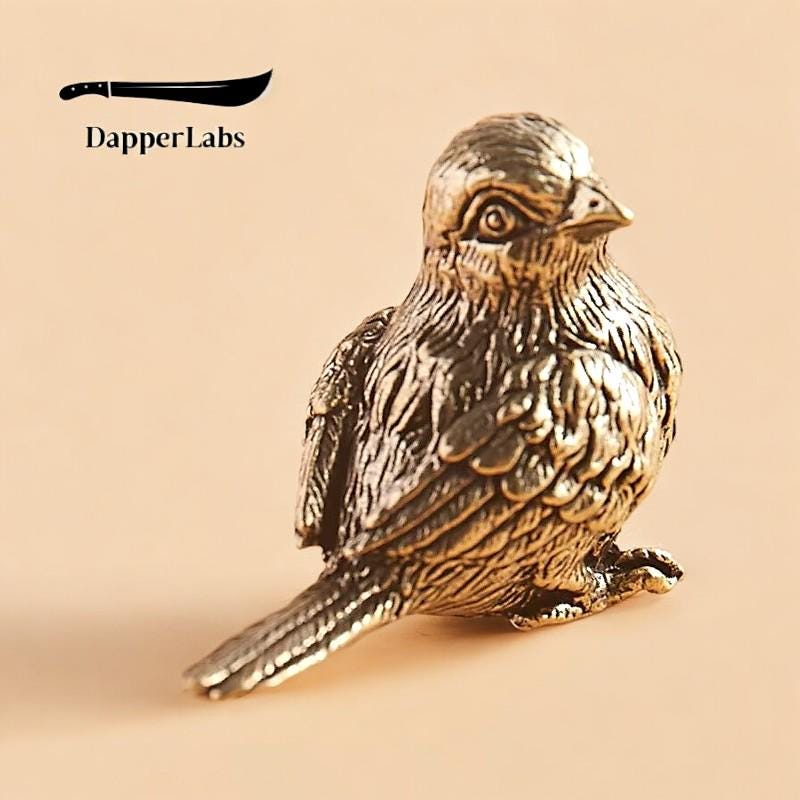 Brass Sparrow Figurine Small Metal Bird Figurine Retro Tea Pet Table ...