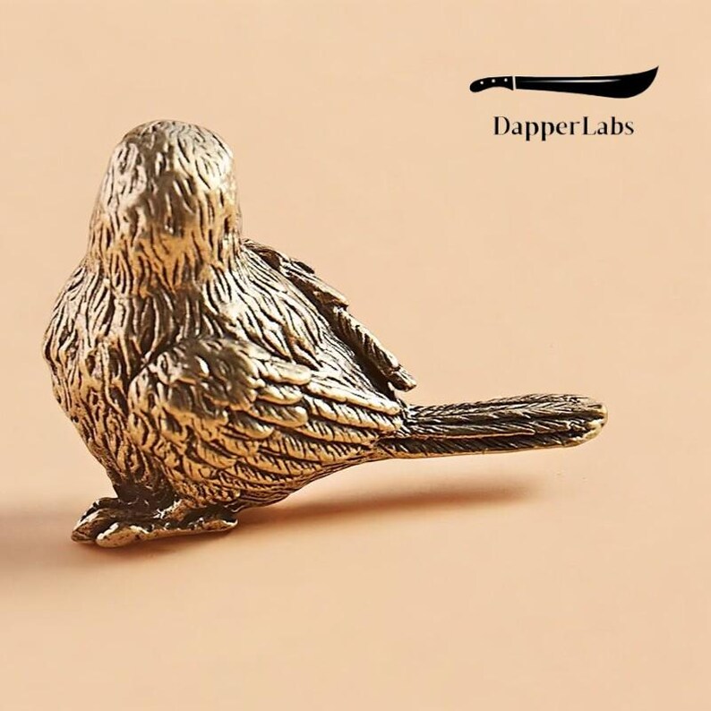 Brass Sparrow Figurine Small Metal Bird Figurine Retro Tea Pet Table ...