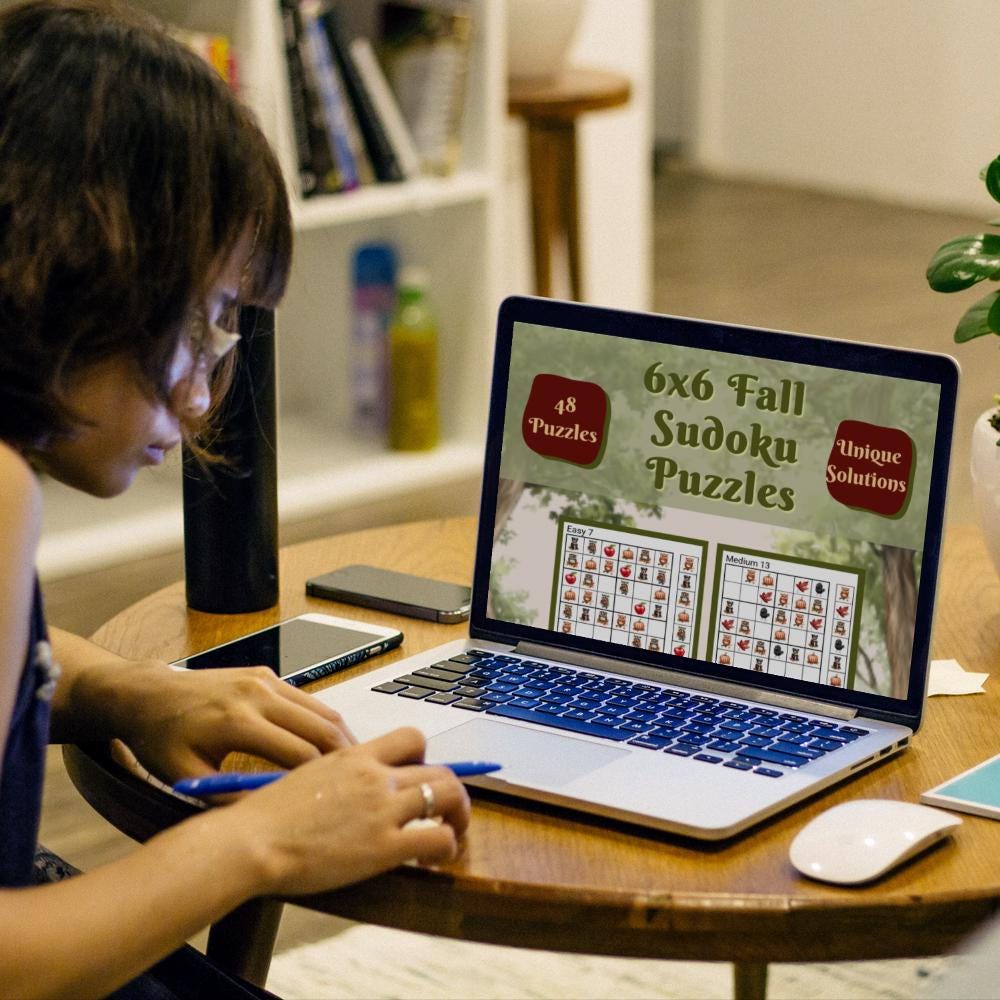 Fun Fall Sudoku Puzzles 6x6 for Adults & Kids - Etsy