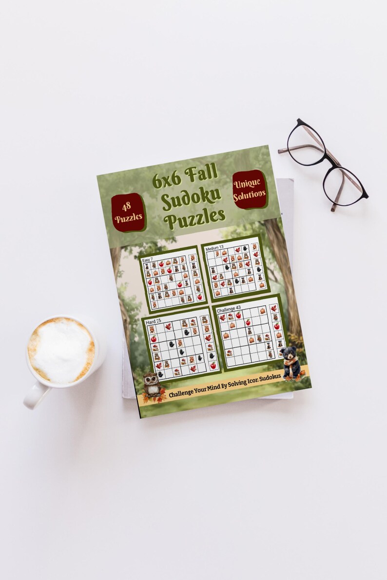 Fun Fall Sudoku Puzzles 6x6 for Adults & Kids - Etsy