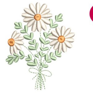 Daisy Flowers Embroidery Design, Wildflowers, Machine Embroidery File ...