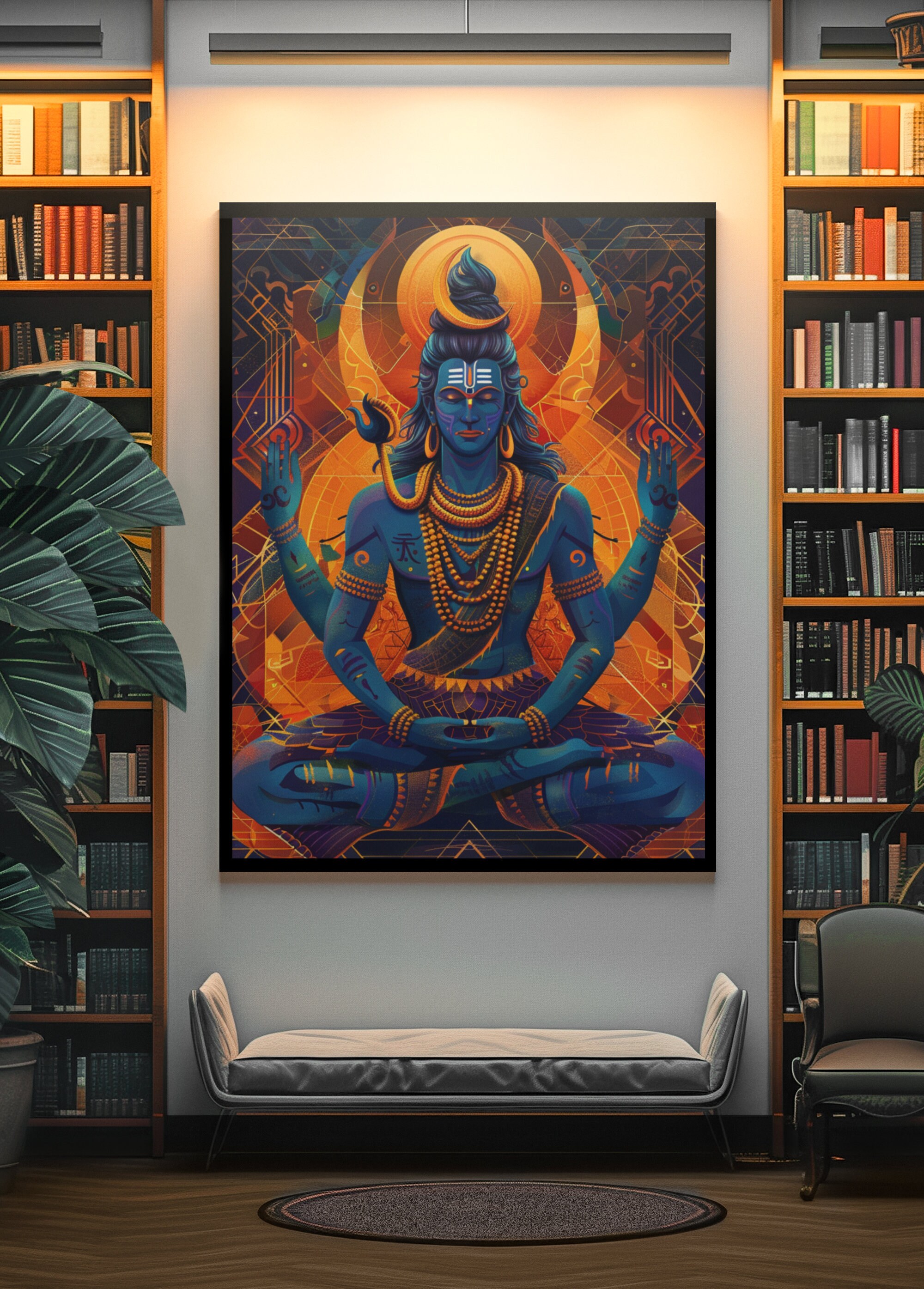 Shiva Wall Art Digital Product India Indian Home Decor Apartment Hotel ...