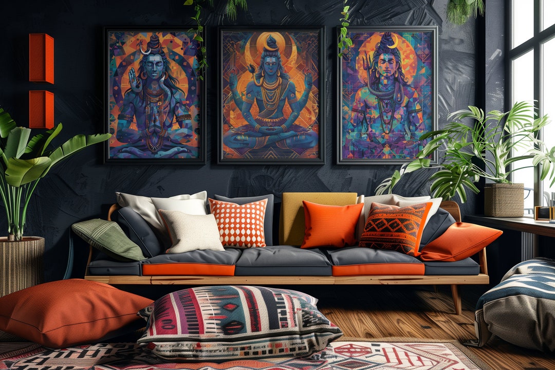 Shiva Wall Art Digital Product India Indian Home Decor Apartment Hotel ...