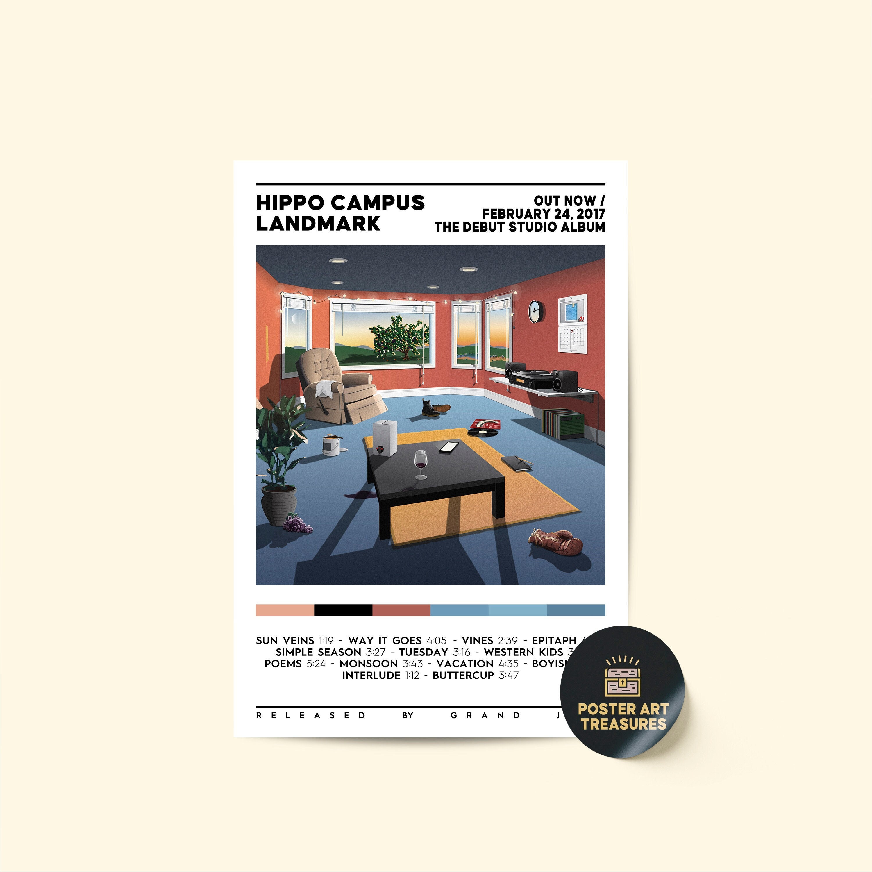 Hippo Campus Landmark Album Poster / Music Poster / Album Cover Poster ...