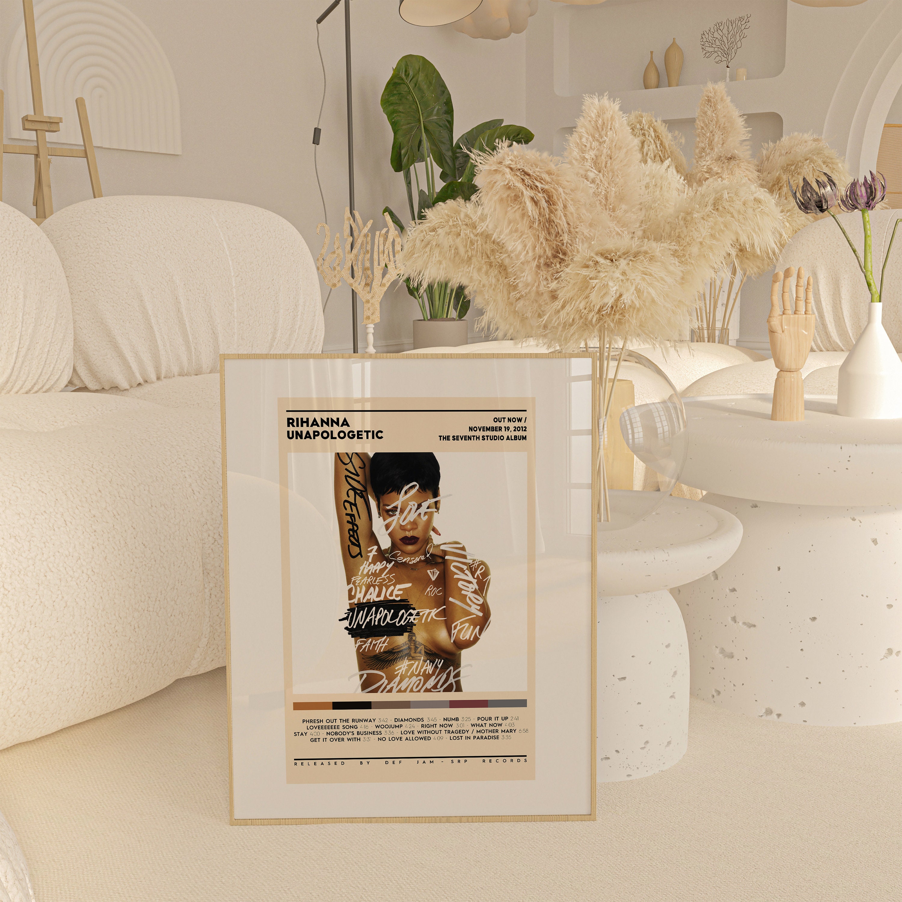 Rihanna Unapologetic Album Poster / Album Tracklist Poster / Room Decor ...