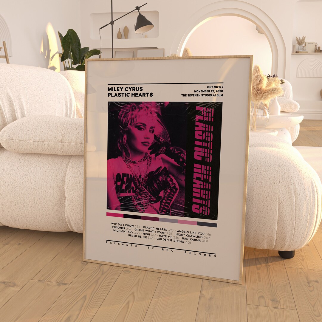 Miley Cyrus Plastic Hearts Album Poster / Album Tracklist Poster / 3 ...