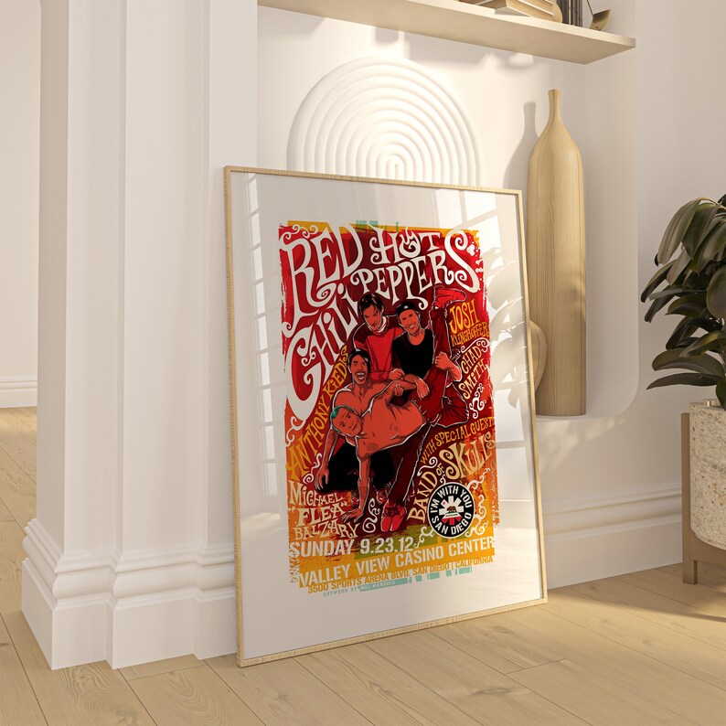 Red Hot Chili Peppers Retro Band Poster / Room Decor / Music Decor ...