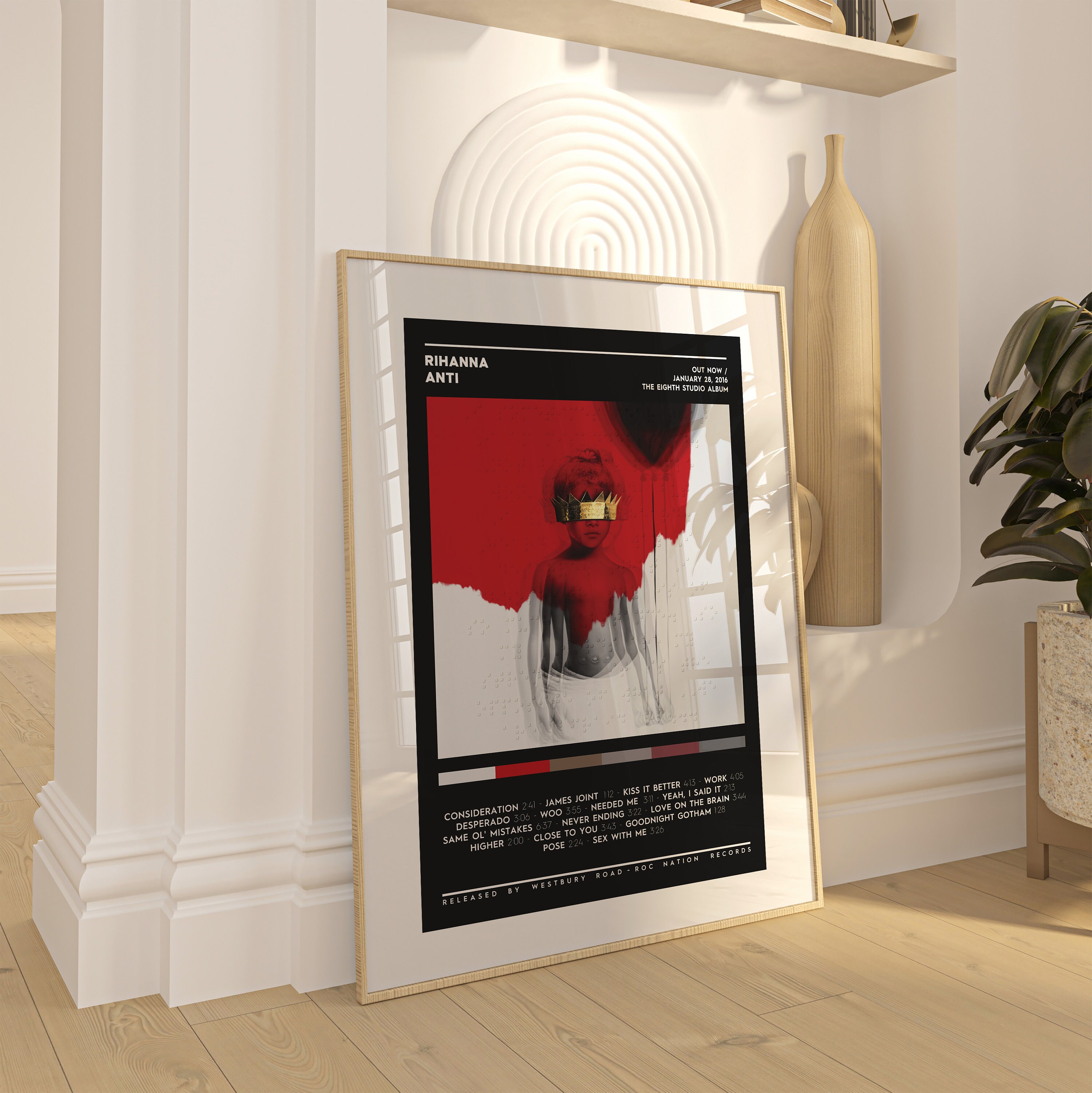 Rihanna Anti, Album Cover Poster, 3 Colors 1 Price, Tracklist Poster ...