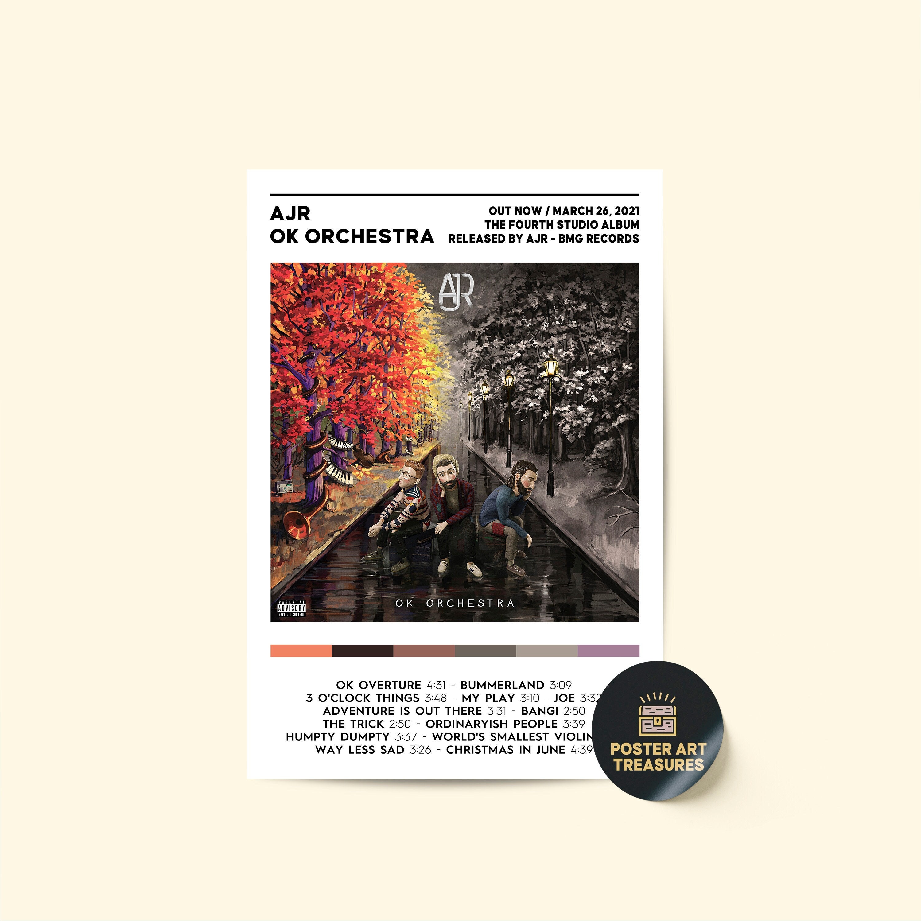 Ajr Ok Orchestra Album Cover Poster Room Decor Wall Art Music Posters Music Ts