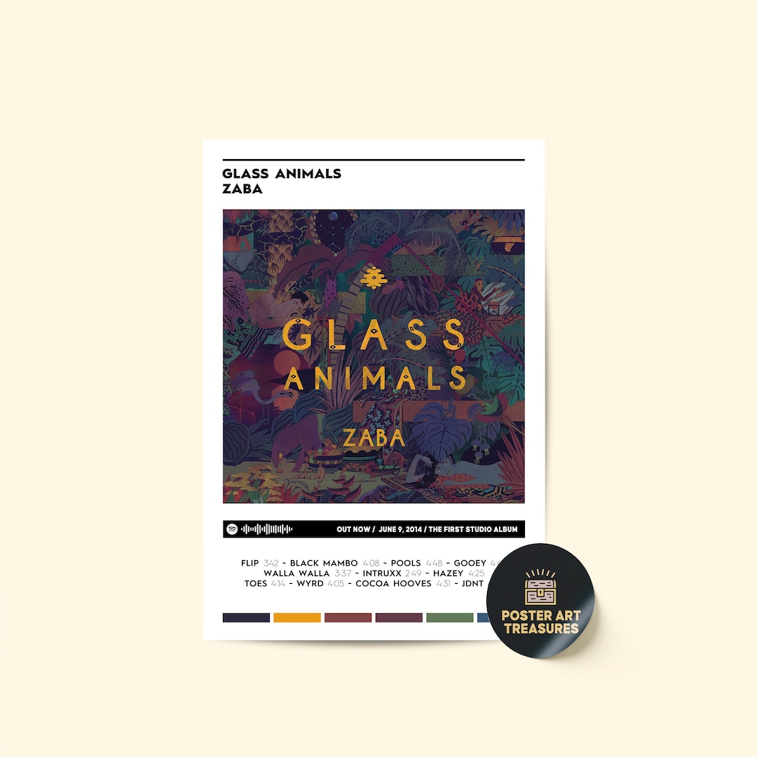 Glass Animals Zaba Digital Poster / 3 Colors 1 Price / Zaba Album Tracklist / Album Cover Poster ...