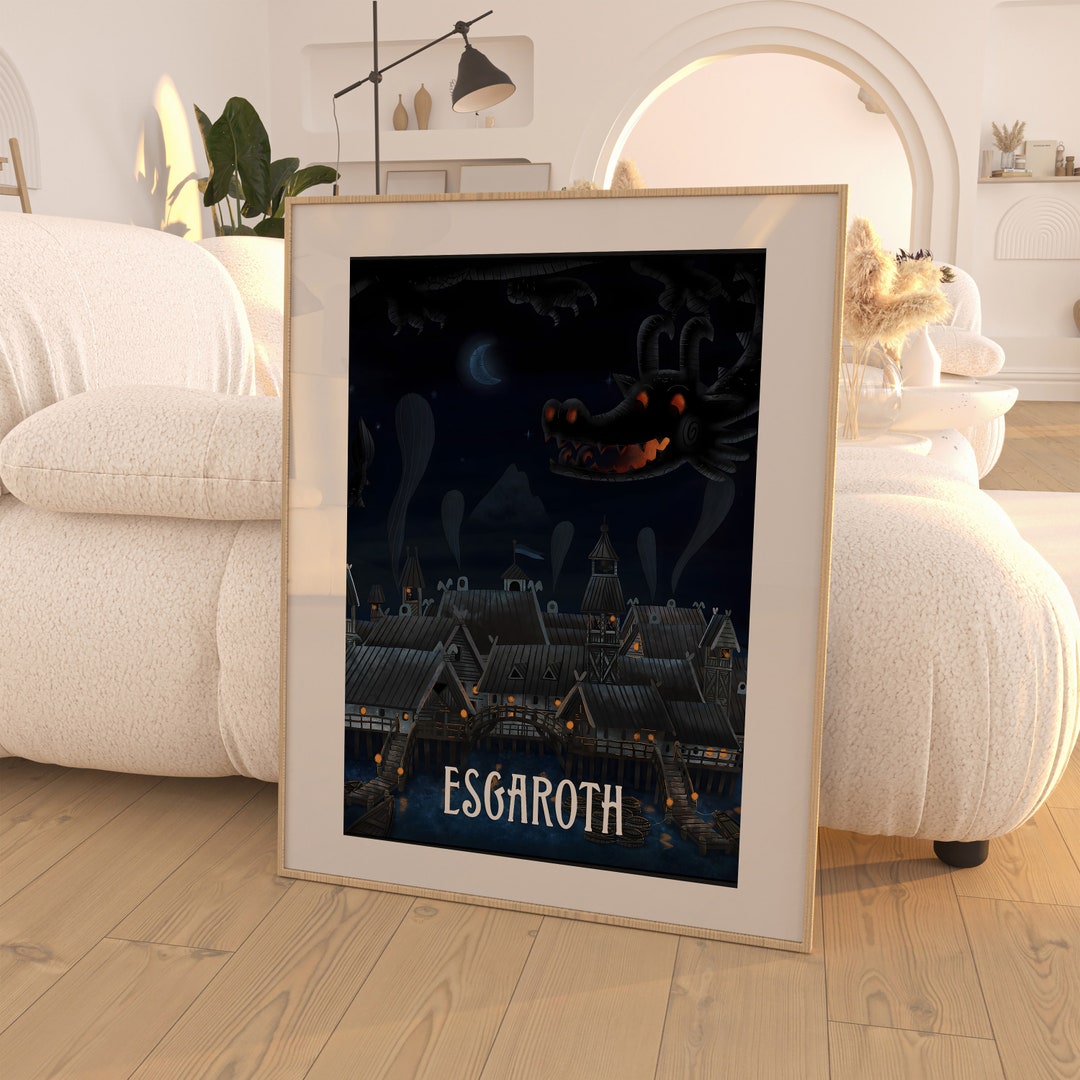Lord of the Rings Poster LOTR Esgaroth Retro Travel Wall Art the Lord ...