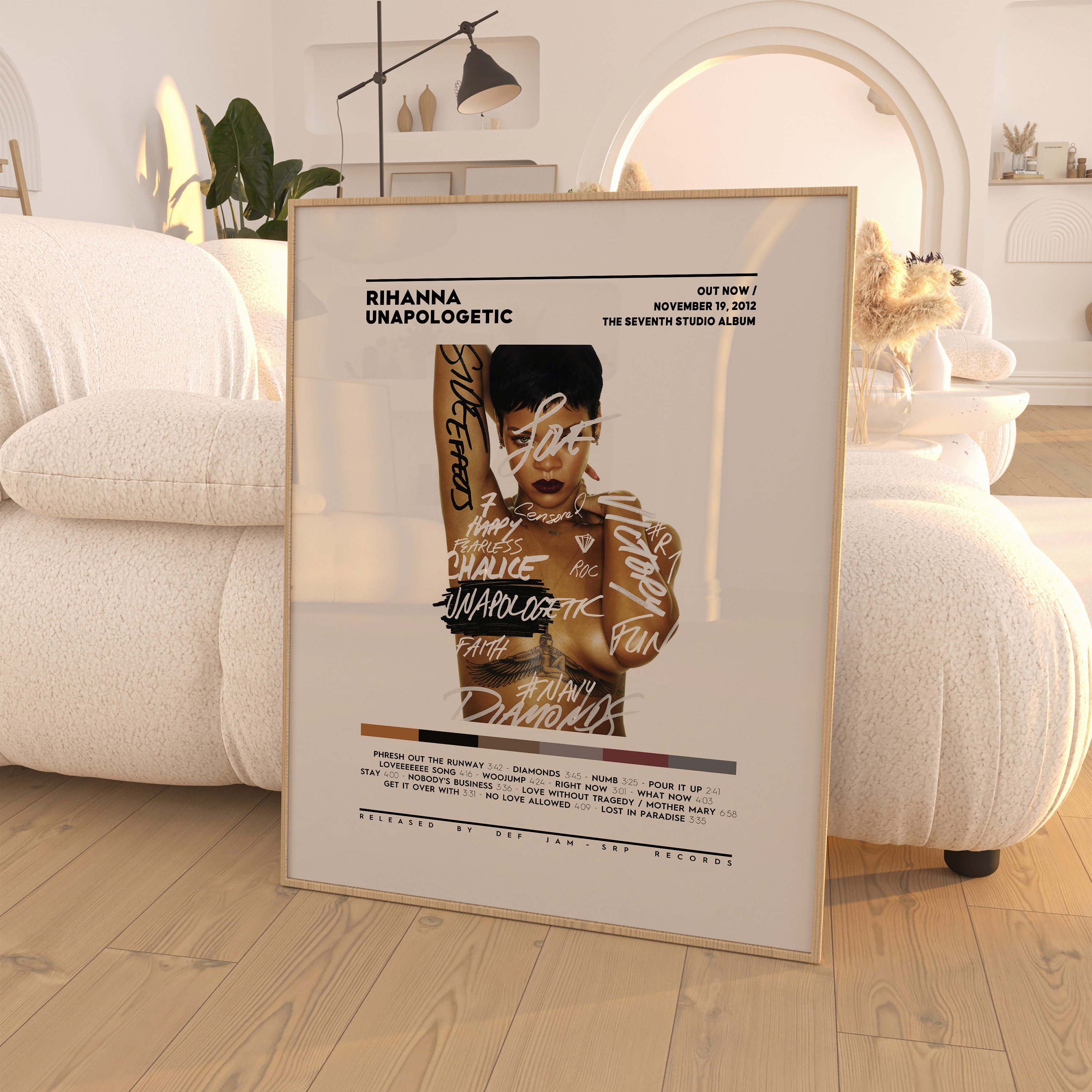 Rihanna Unapologetic Album Poster / Album Tracklist Poster / Room Decor ...
