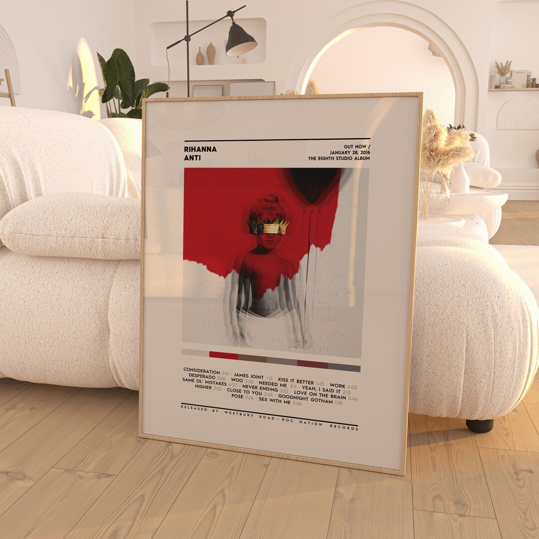 Rihanna Anti, Album Cover Poster, 3 Colors 1 Price, Tracklist Poster ...