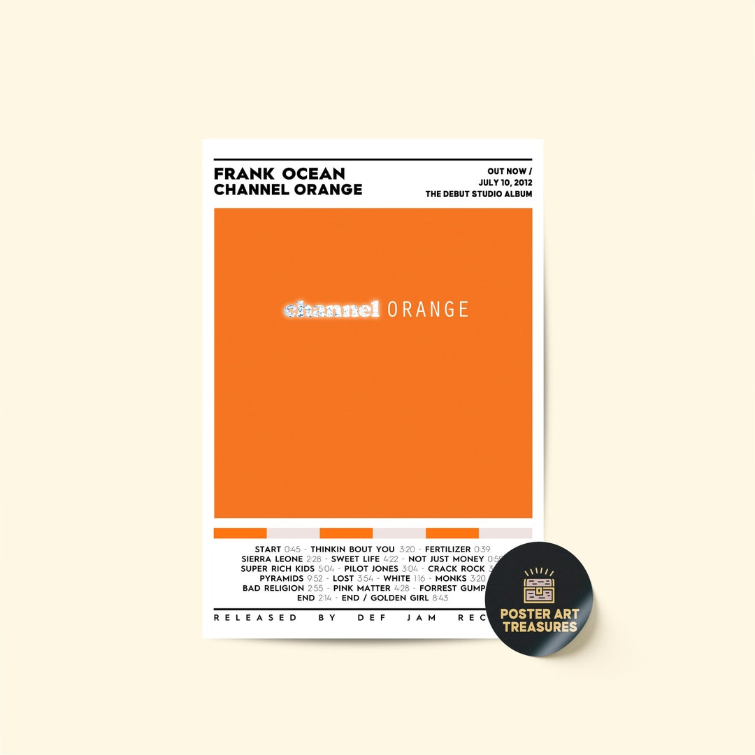 Frank Ocean Channel Orange Poster / Album Cover Poster / Room Decor ...