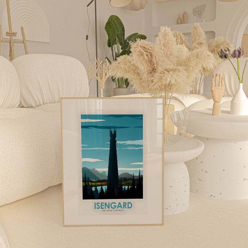 Lord of the Rings Poster LOTR Isengard Retro Travel Wall Art the Lord ...