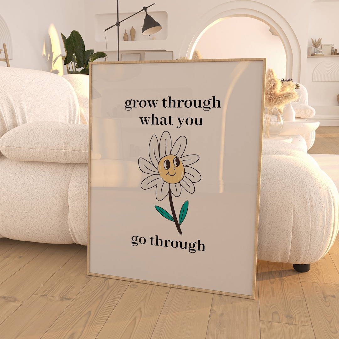 Grow Through What You Go Through Poster Inspirational Growth Mindset ...