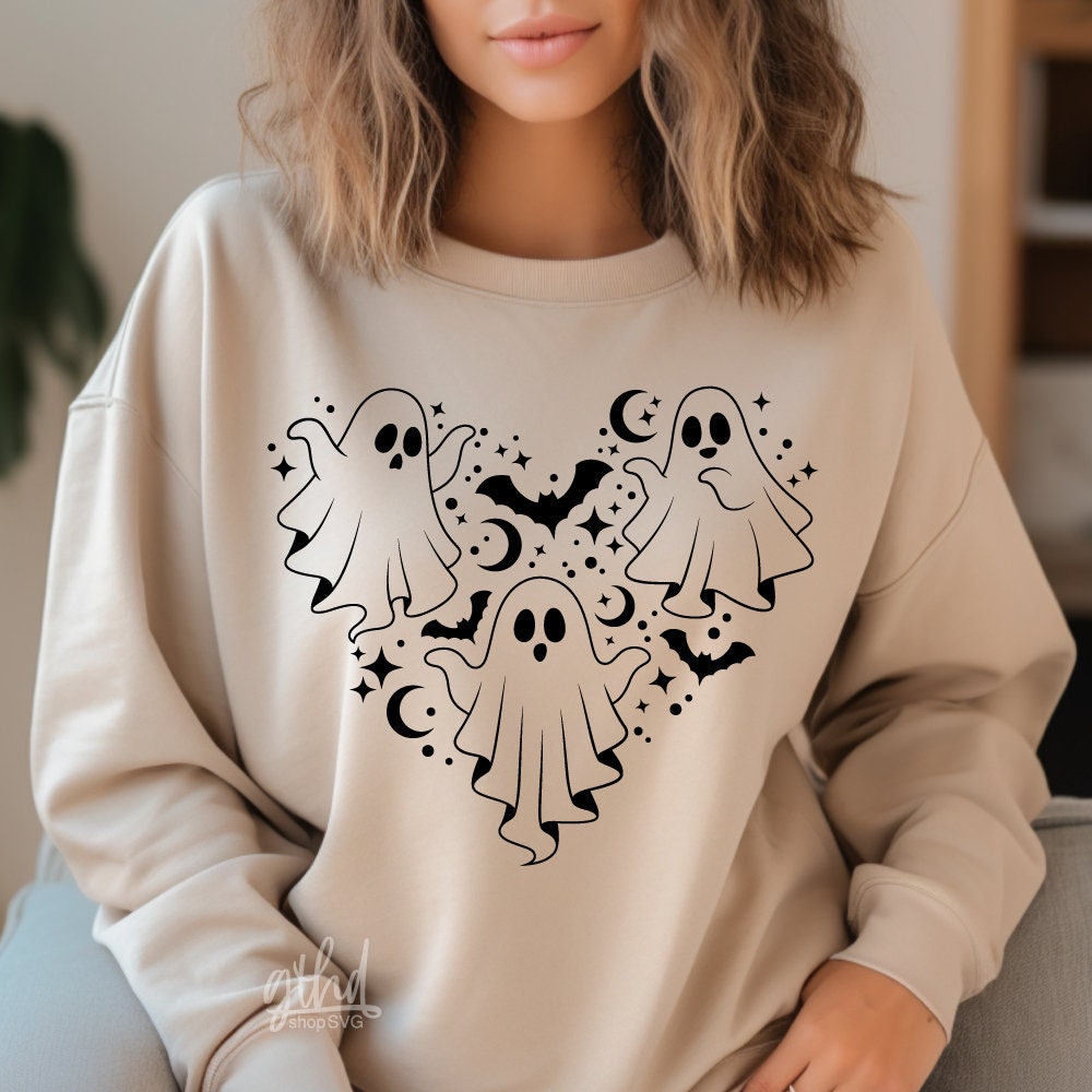 Ghost Heart SVG, Halloween Spooky SVG, Spooky Season Ghost Svg ...