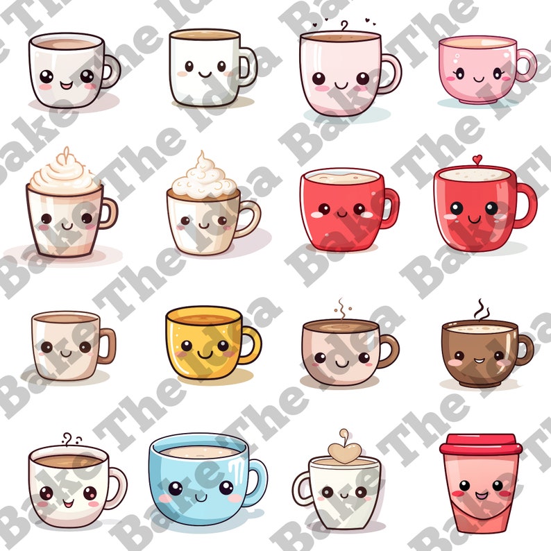 Kawaii Coffee Png, Kawaii Coffee Cup Clipart, Cute Coffee Cup Clipart ...
