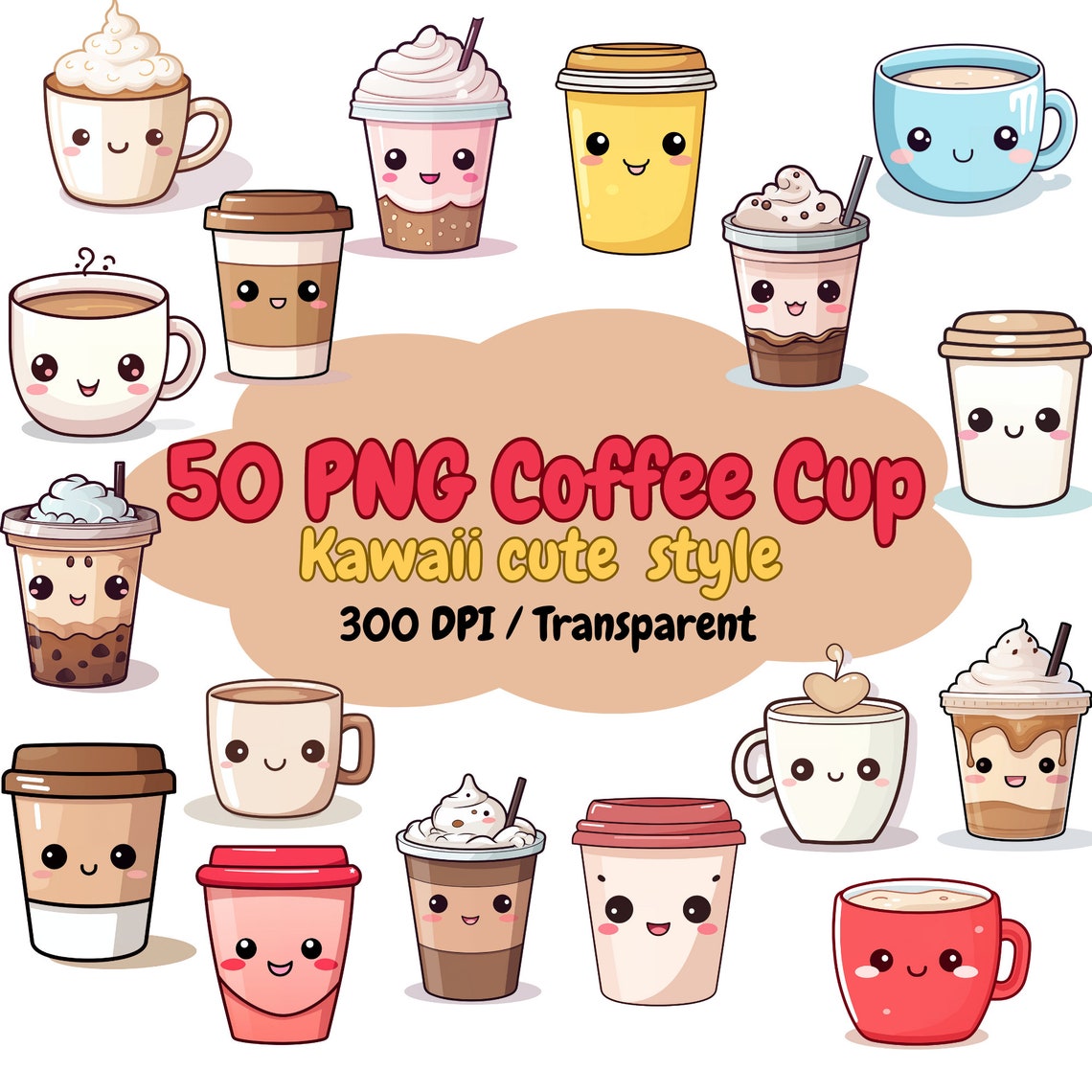 Kawaii Coffee Png, Kawaii Coffee Cup Clipart, Cute Coffee Cup Clipart ...