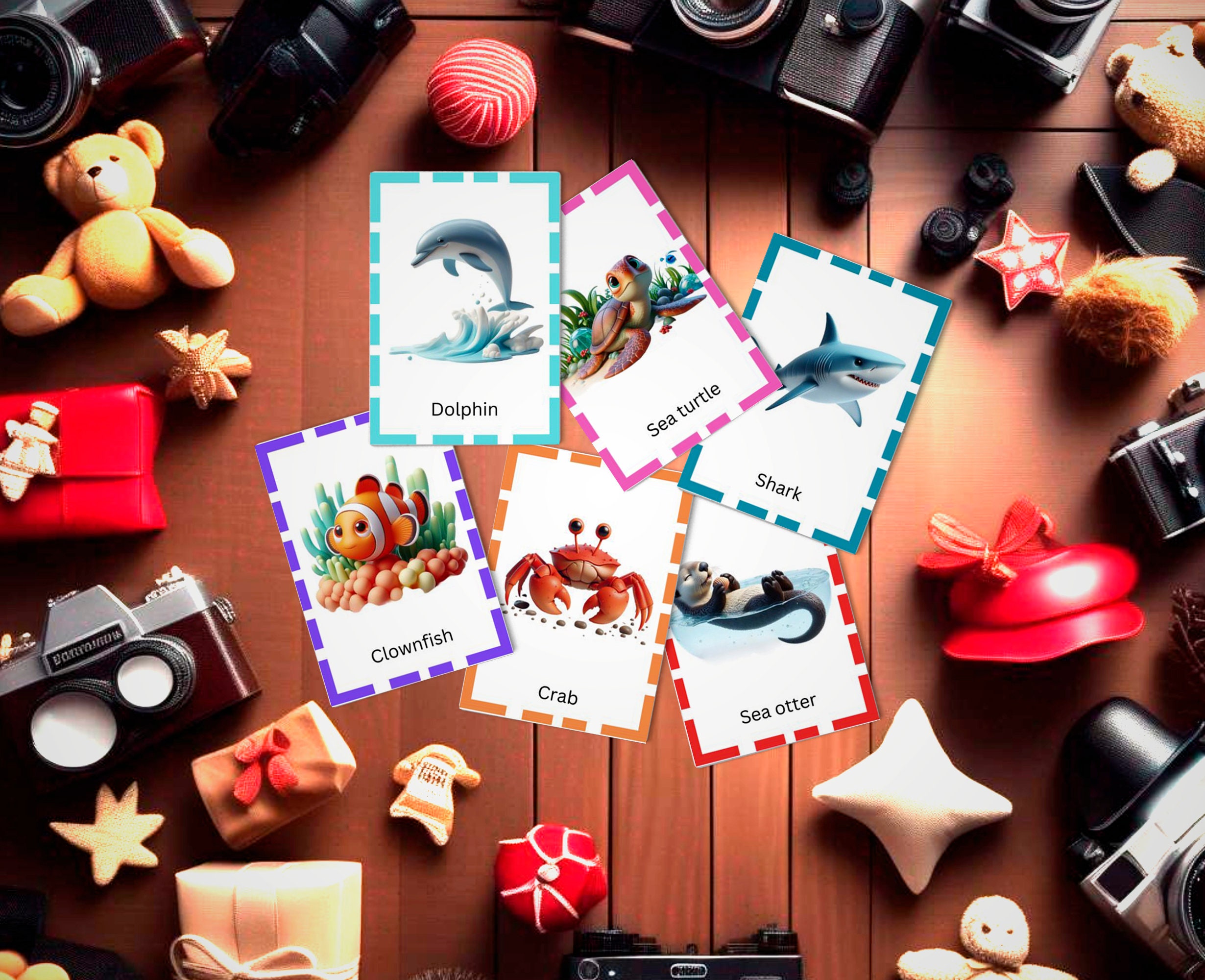 Cute Sea Animals #1 , 24 Flash Cards for Little Explorers, 3D Images of ...