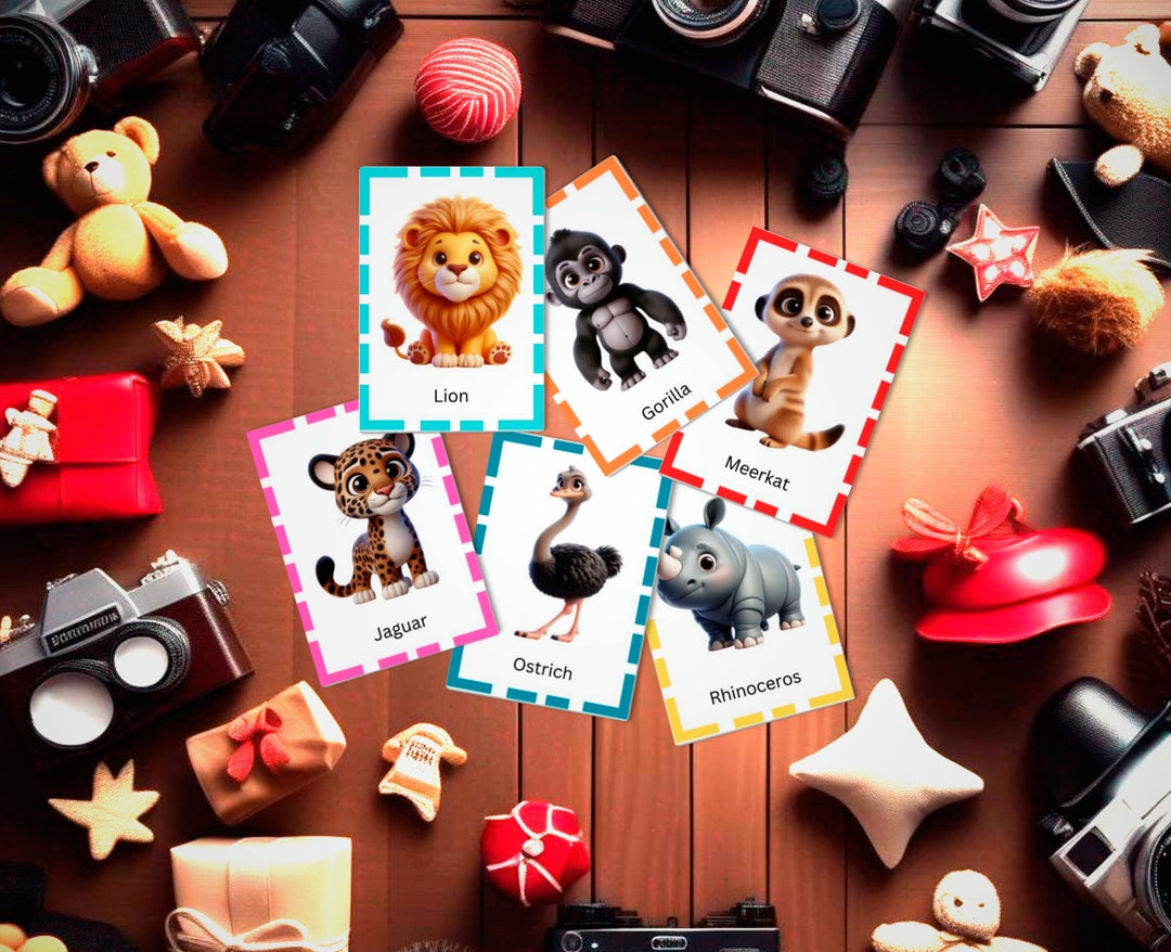 Cute Zoo Animals #1 , 24 Flash Cards for Little Explorers, 3D Images of ...