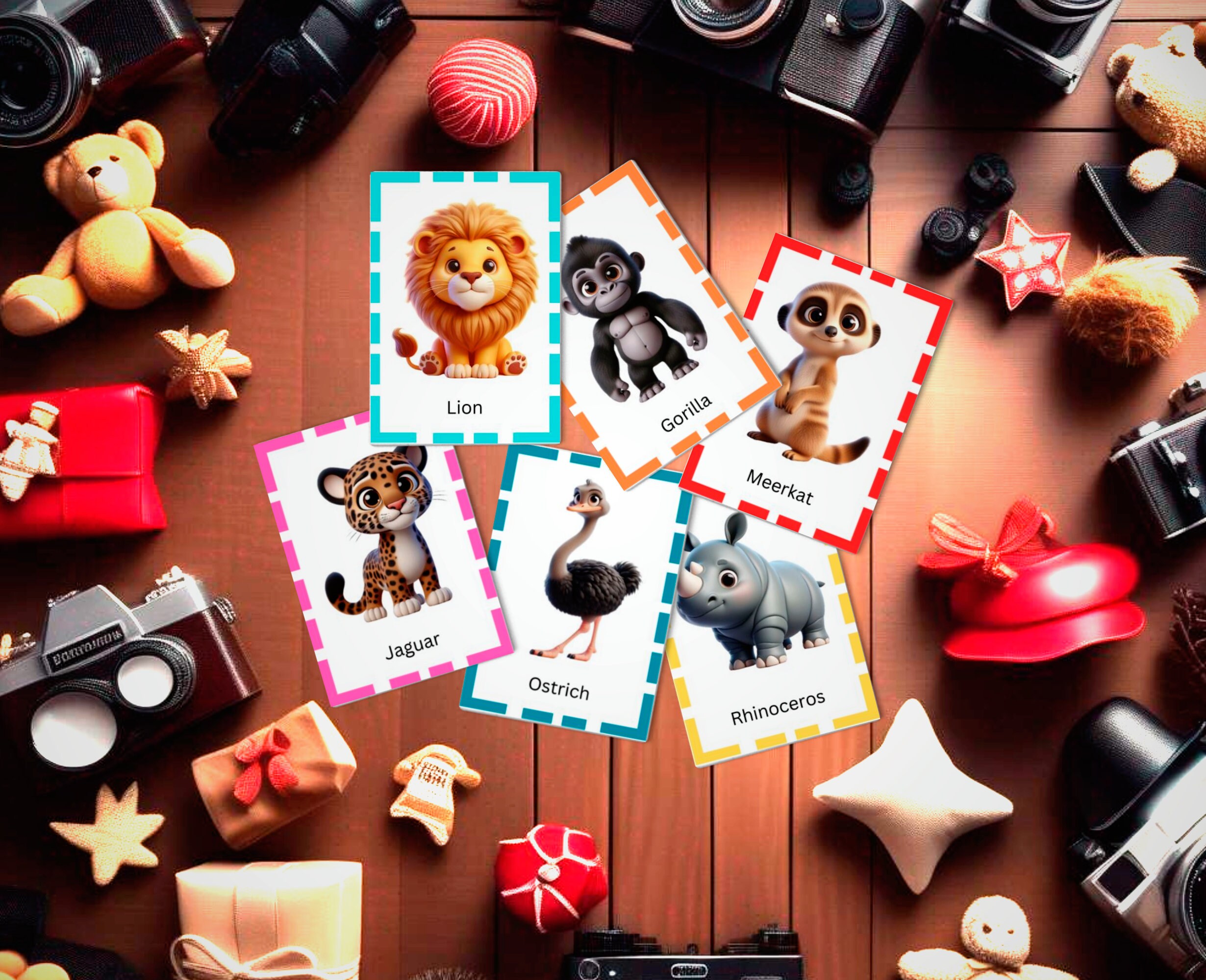 Cute Zoo Animals #1 , 24 Flash Cards for Little Explorers, 3D Images of ...