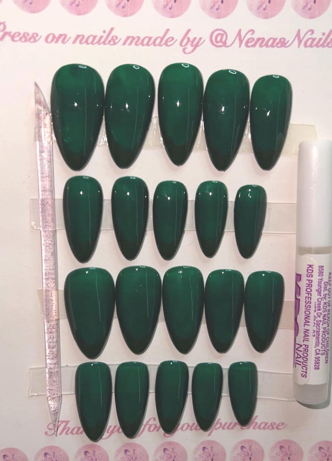Elphaba Inspired Almond Shaped Press on Nails ready to Ship - Etsy