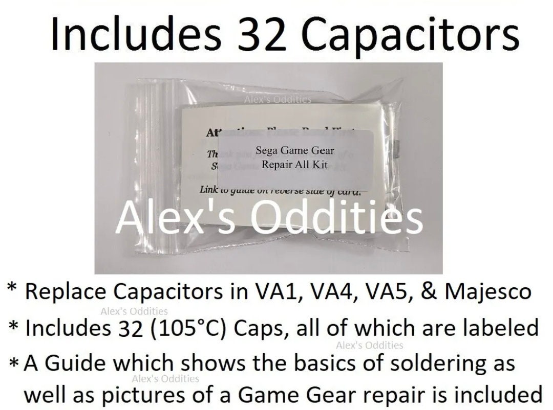 Repair All Sega Game Gear Capacitor Replacement Kit No or Low - Etsy