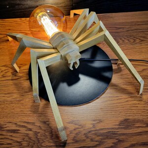 Spider Lamp Wood Table Lamp / Wall Lamp / Sconce Handcrafted, Original ...