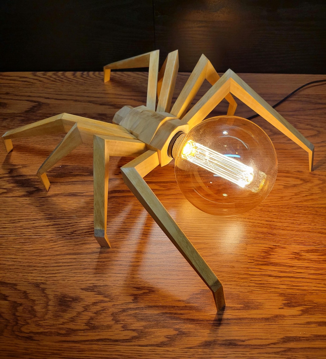 Spider Lamp Wood Table Lamp / Wall Lamp / Sconce Handcrafted, Original ...