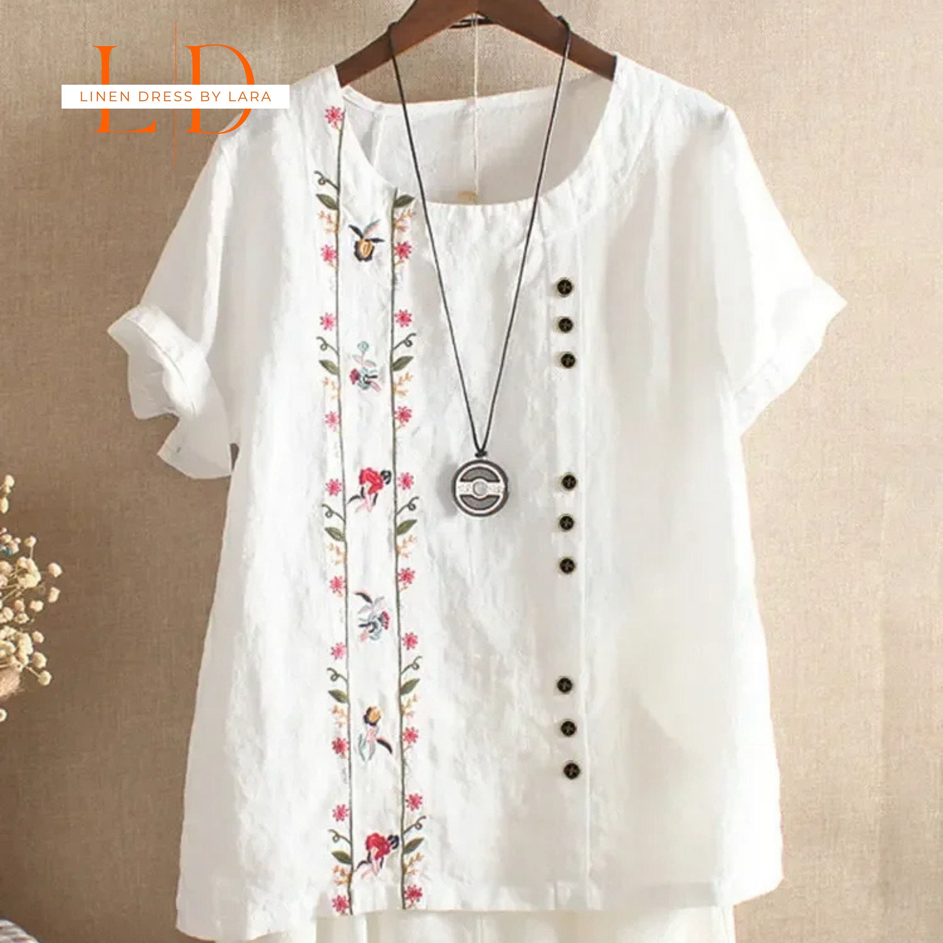 Women's Embroidered Blouse Summertime Top Loose Blouse - Etsy