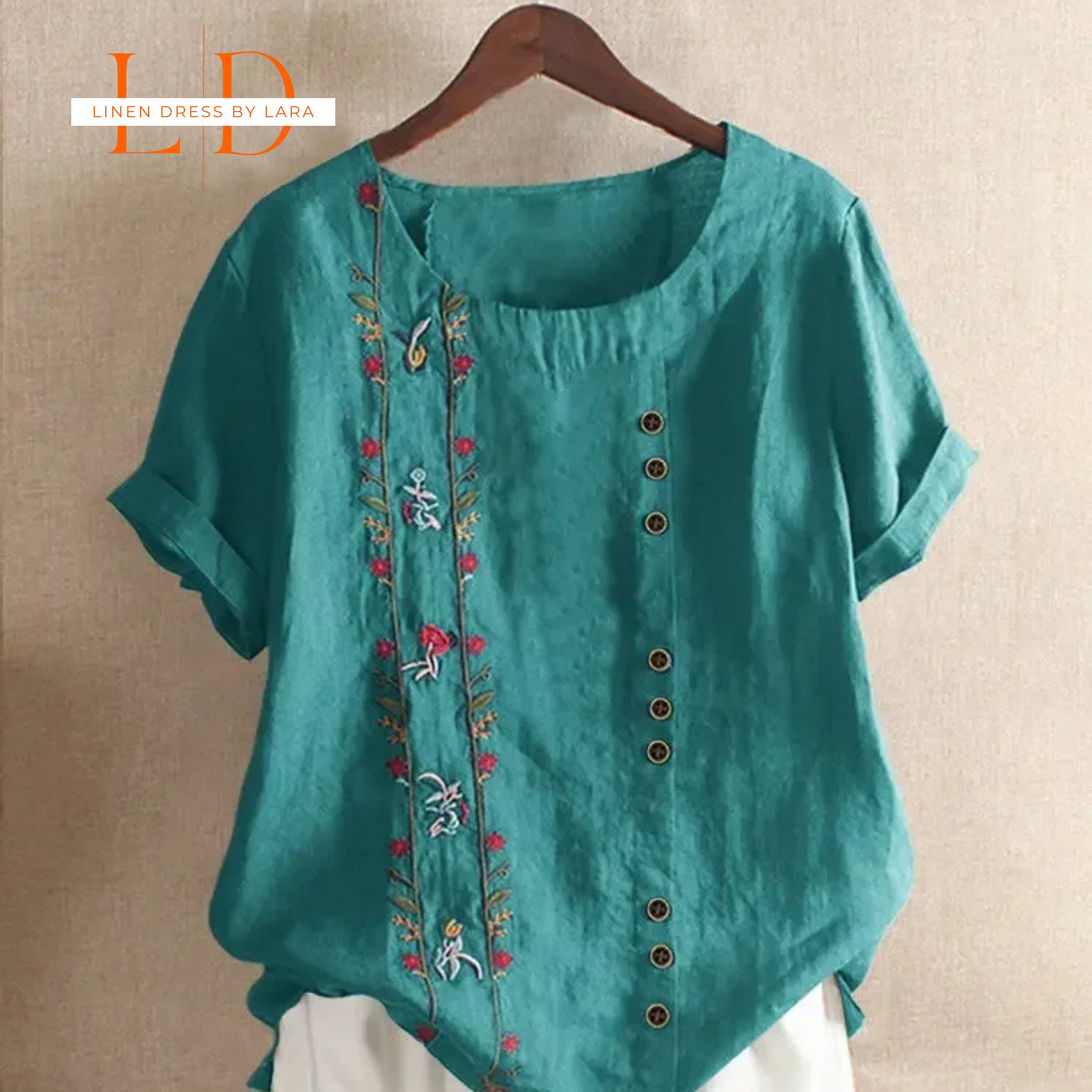 Women's Embroidered Blouse Summertime Top Loose Blouse - Etsy