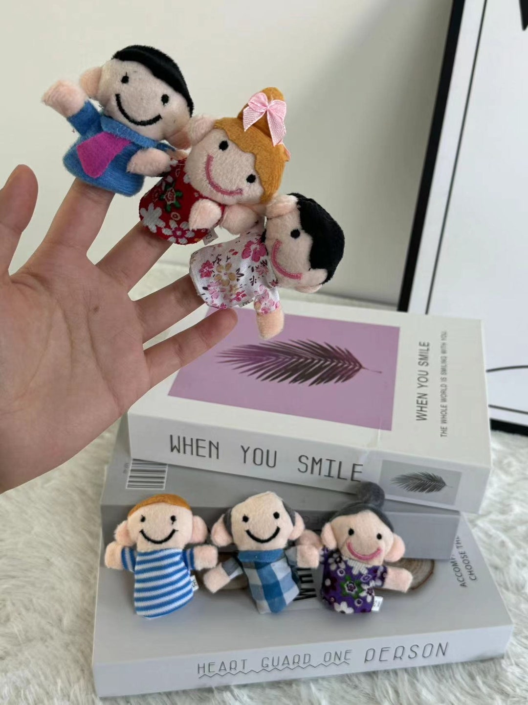 Finger Puppet Set Plush Puppets 6 Individual Family Member Puppets - Etsy