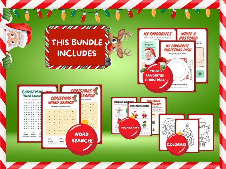 Christmas Activities for Kids Christmas Coloring Printable - Etsy