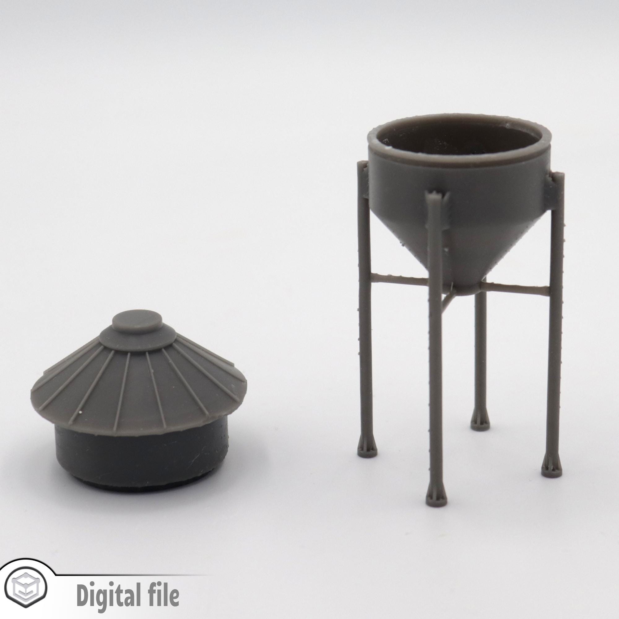 1:87 HO Tall Silo/water Tower Train Model 3D Stl File - Etsy