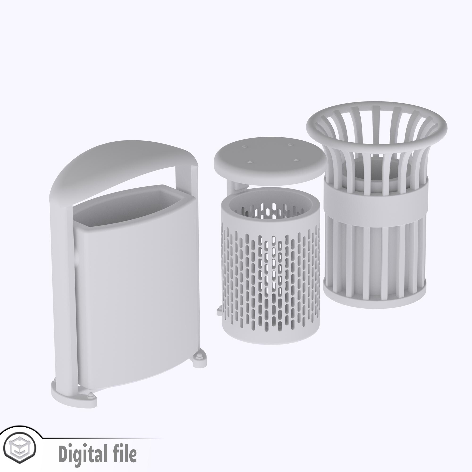 1:87 HO Set of 3 Recycle Bin Train Model 3D Stl File - Etsy