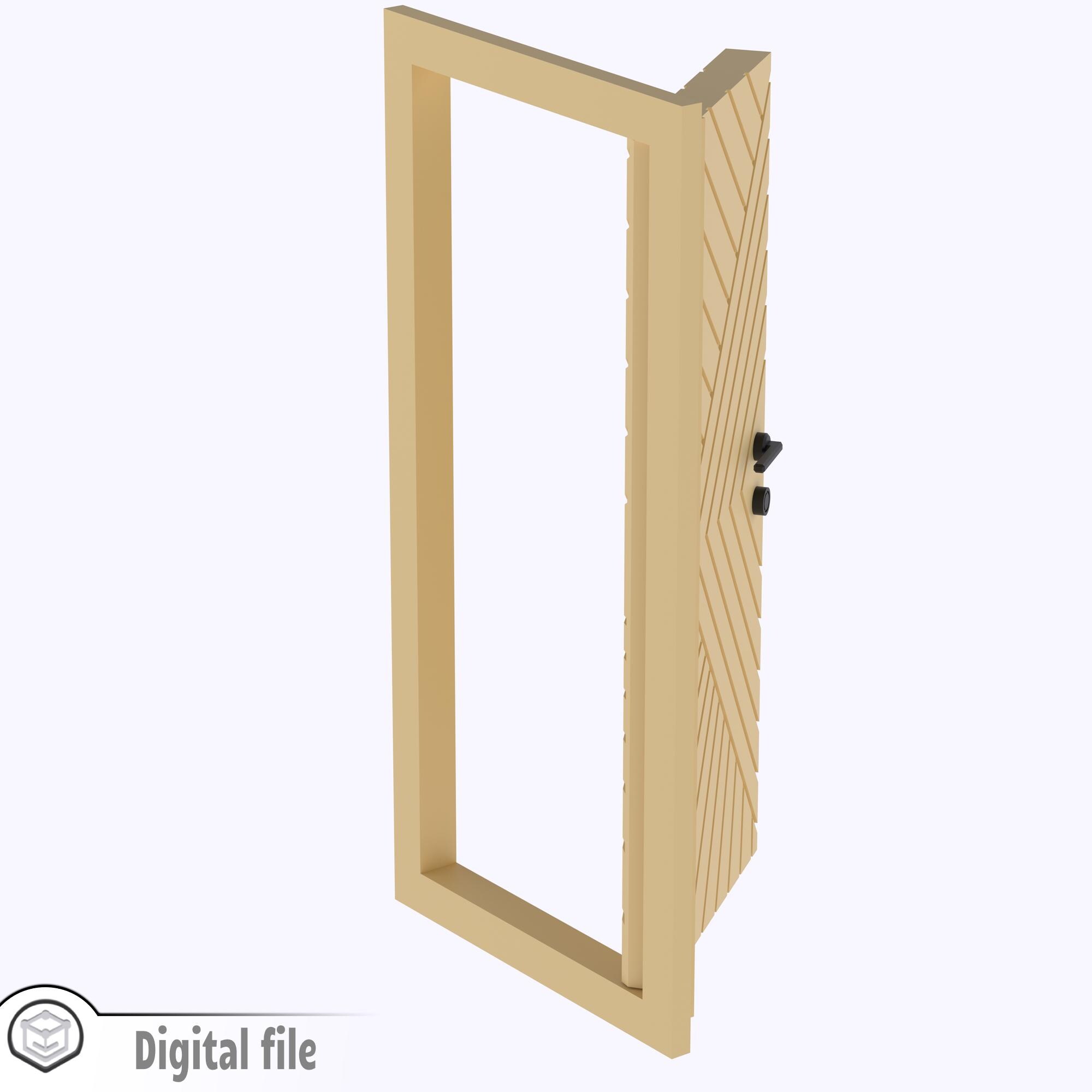 1:12 Miniature Functional Door Style 2 3d Stl File - Etsy