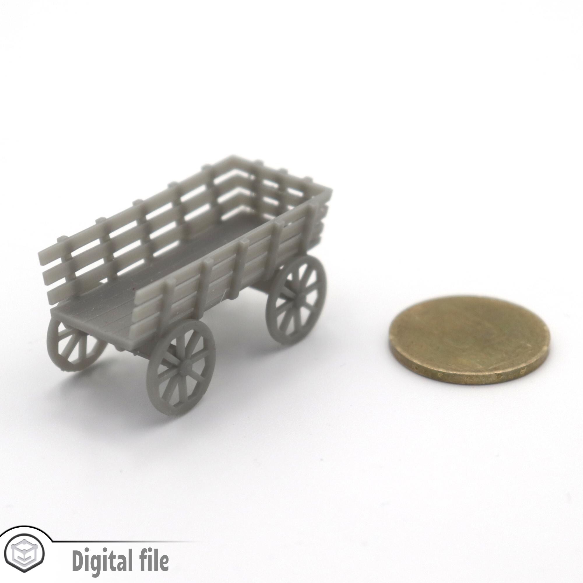 1:87 HO Scale Wooden Cart Train Model 3D Stl File - Etsy
