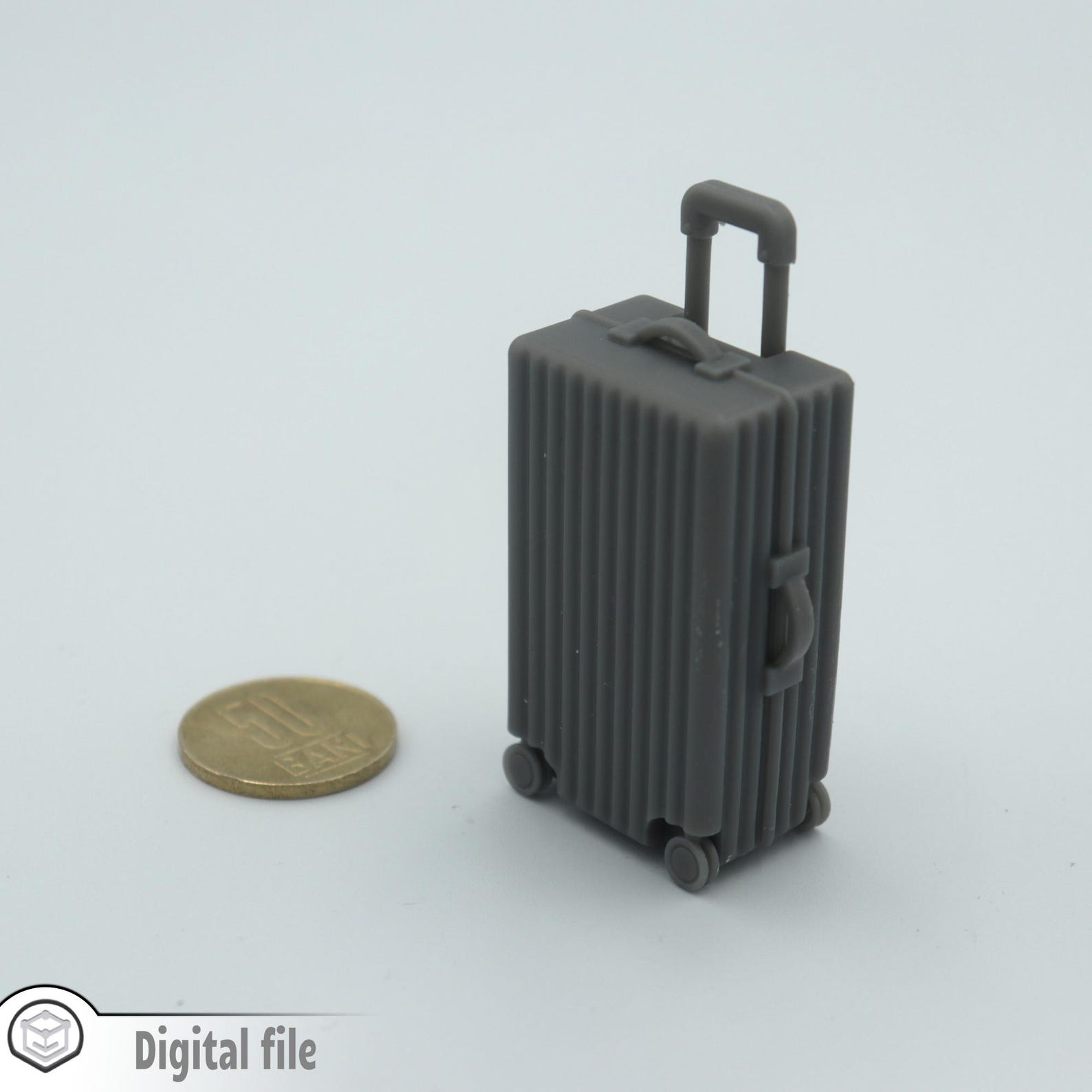 1:12 Miniature Rolling Suitcase #2 3d Stl File - Etsy
