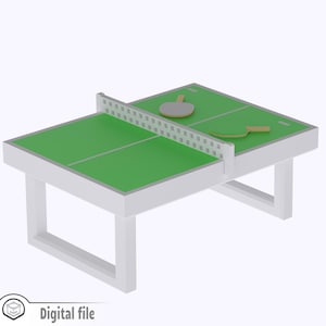 1:12 Miniature Ping Pong Table With Sliding Legs Multi-color Print 3d ...