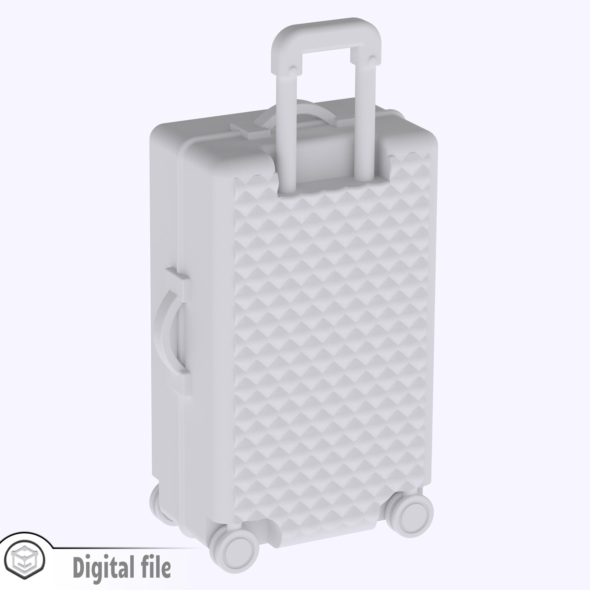 1:12 Miniature Rolling Suitcase #1 3d Stl File - Etsy
