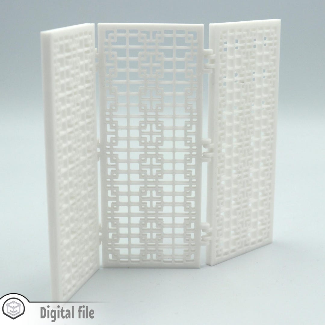 1:12 Miniature Room Divider Oriental, Print-in-place 3d Stl File - Etsy