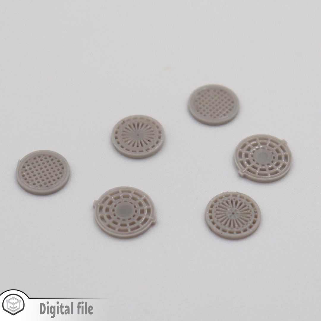 1:87 HO Set of 3 Circular Manhole Covers #3 Train Model 3D Stl File - Etsy