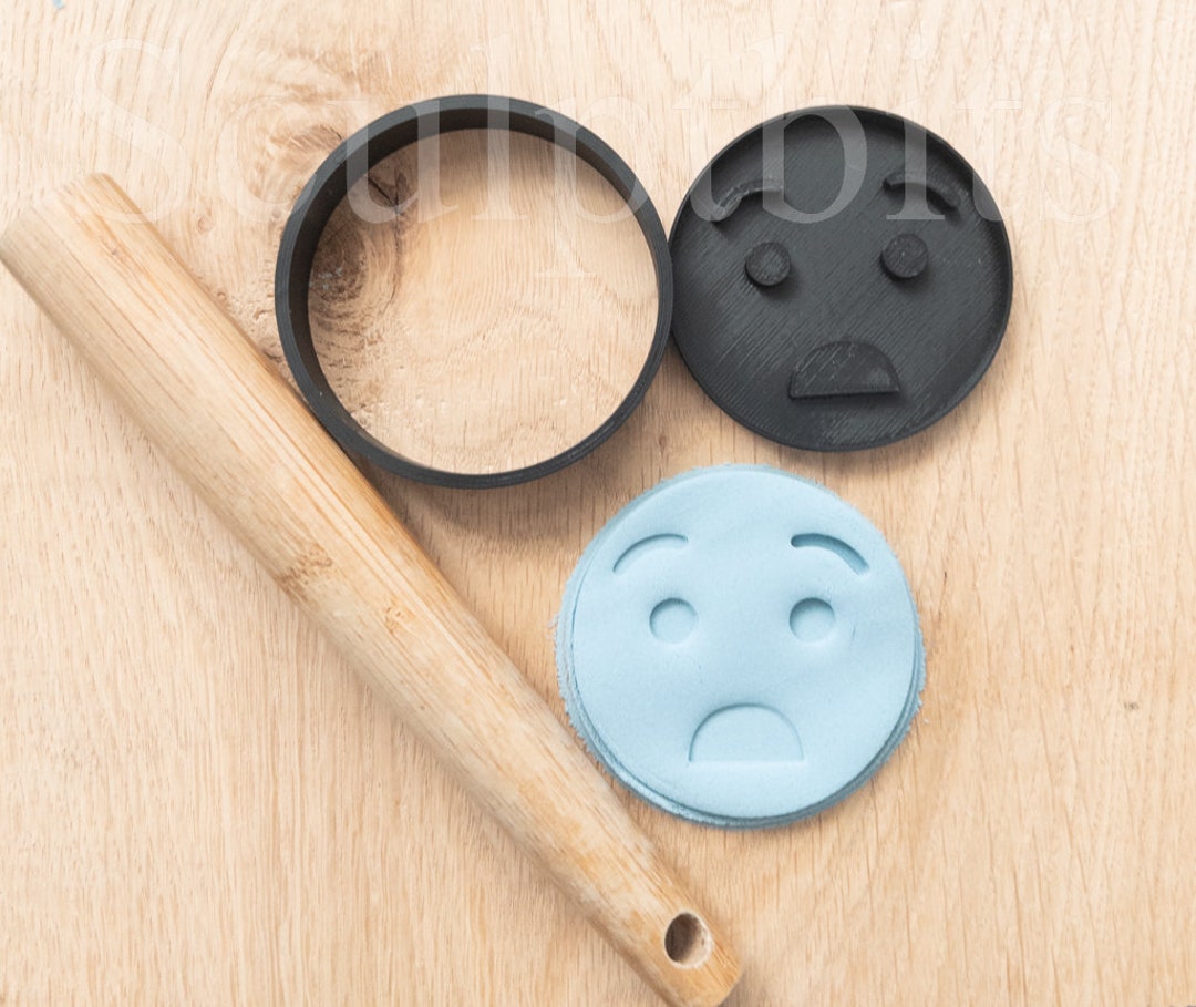 Cookie Cutter Emoji Astonished Face Cutterstamp 3d Stl File - Etsy
