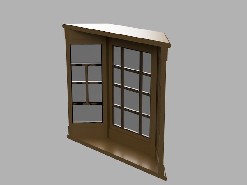 1:12 Miniature Bay Window Multi-color and Multi-material Features 3d ...