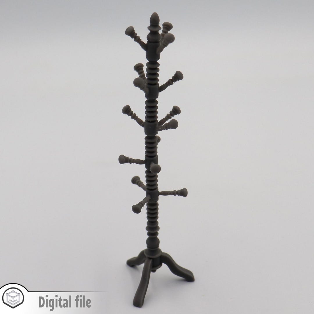 1:12 Miniature Tall Coat Rack #4 3d Stl File - Etsy