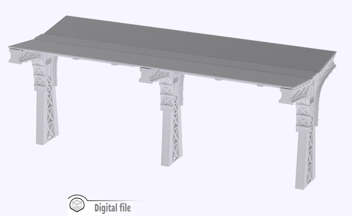 1:87 HO Train Station Outdoor Platform #1 Train Model 3D Stl File - Etsy